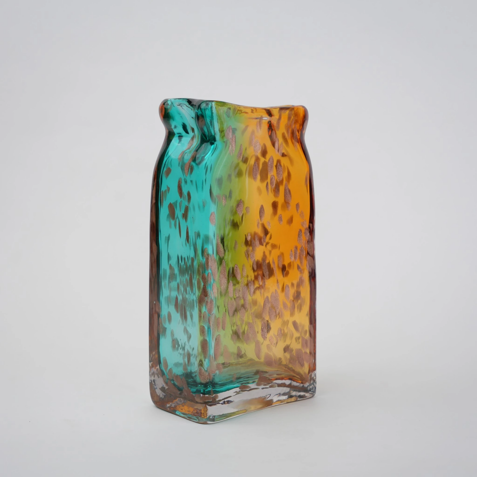 Teal Amber Glass Vase – Ghar Art
