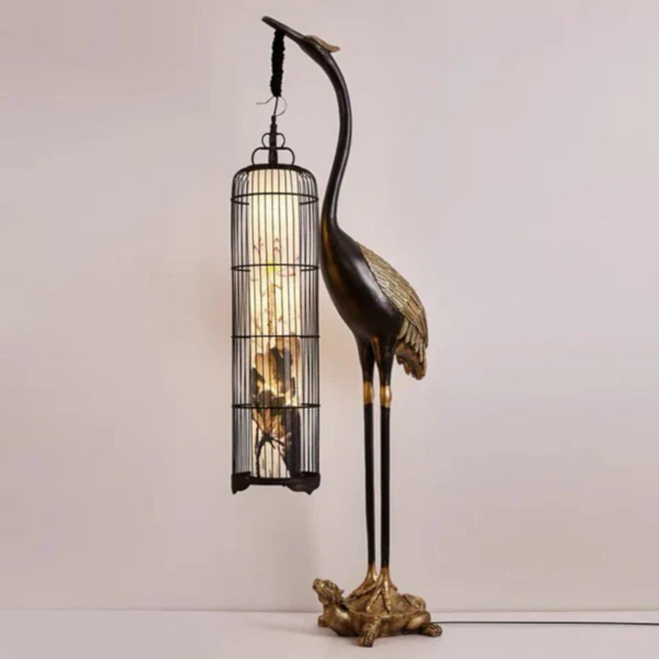 Elegant Crane Sculpture Lamp | Buy Premium Home Decor Online by Ghar Art